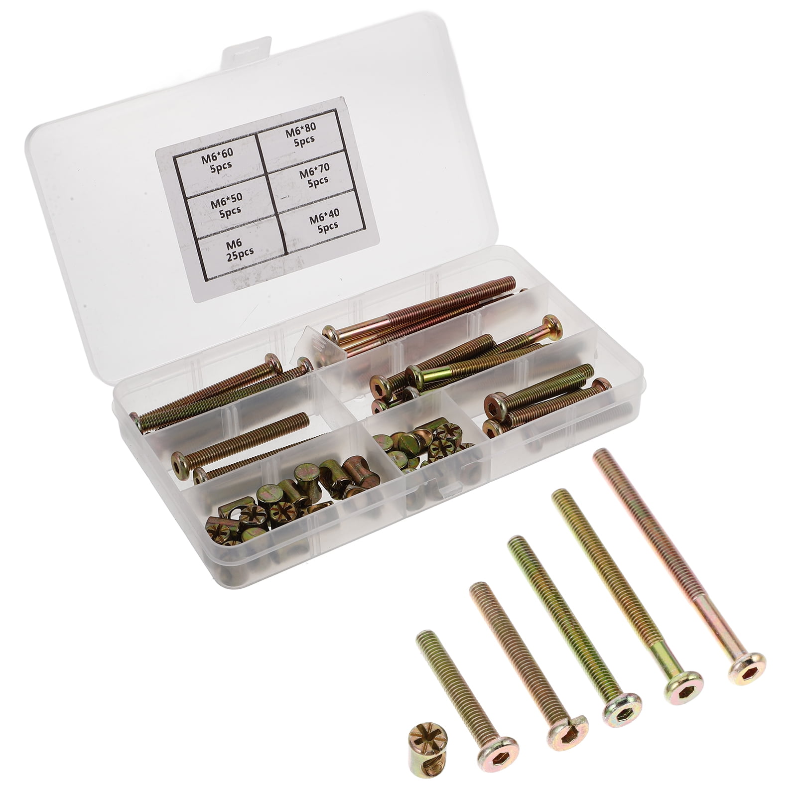 Pixnor 51 Pcs Hexagon Socket Screw Nuts Baby Bed Screws Replacement ...