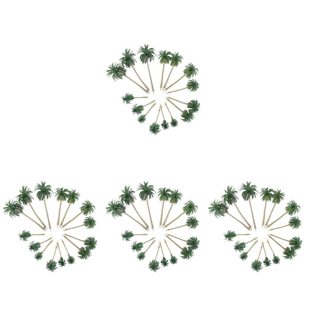 Pixnor 60 Pieces Miniature Coconut Palm Trees Plastic Scale Model Tree ...