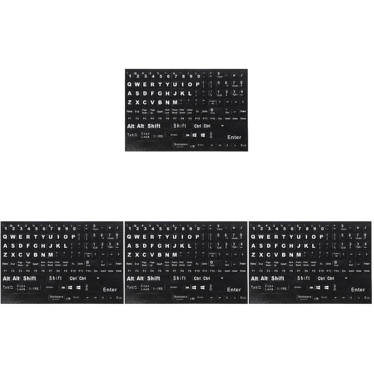 Pixnor English Keyboard Stickers, 4 Sheets Super Clear Large Print Bold ...