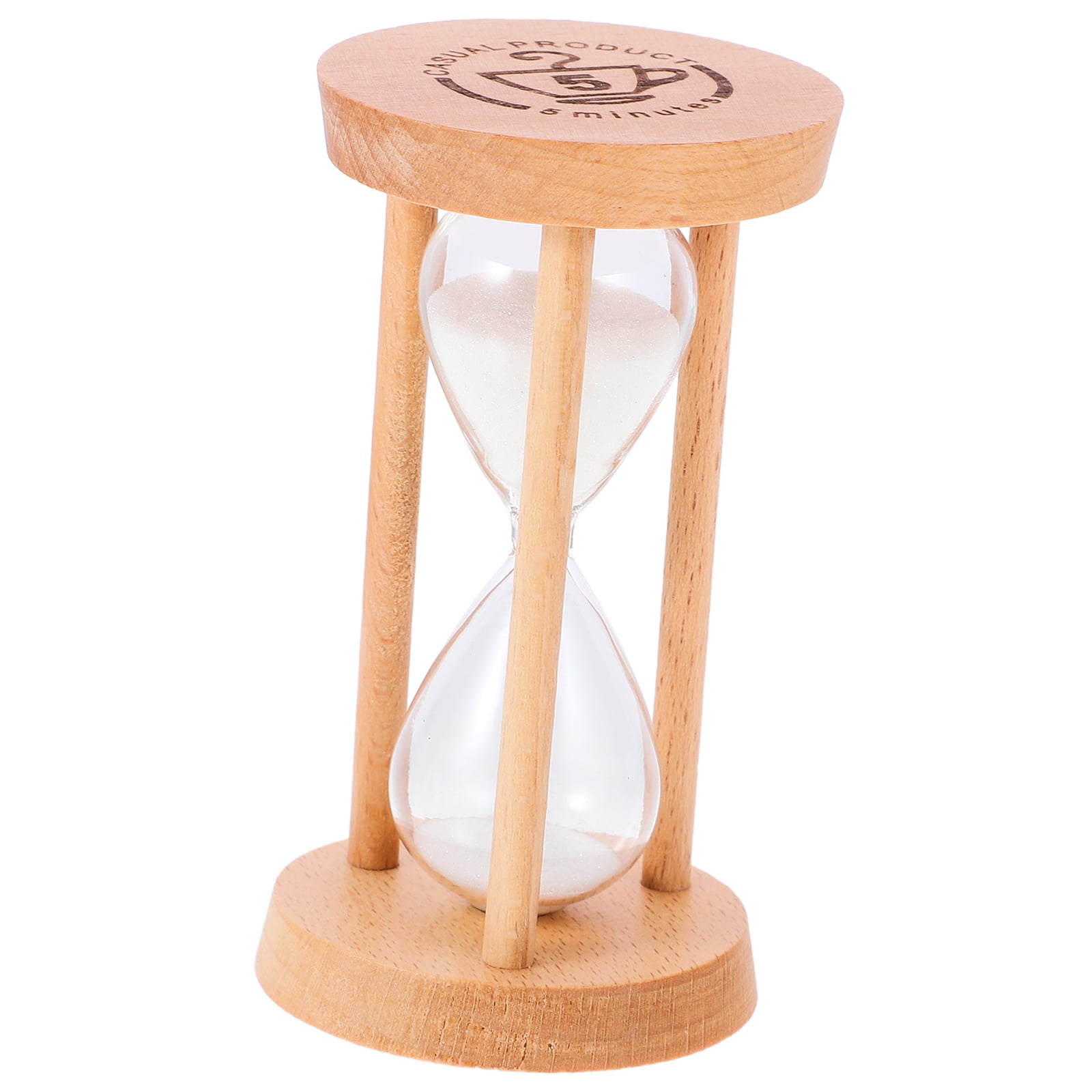Pixnor Multi-use Sand Clock Wooden Hourglass Decor 5 Minute Sand Timer ...