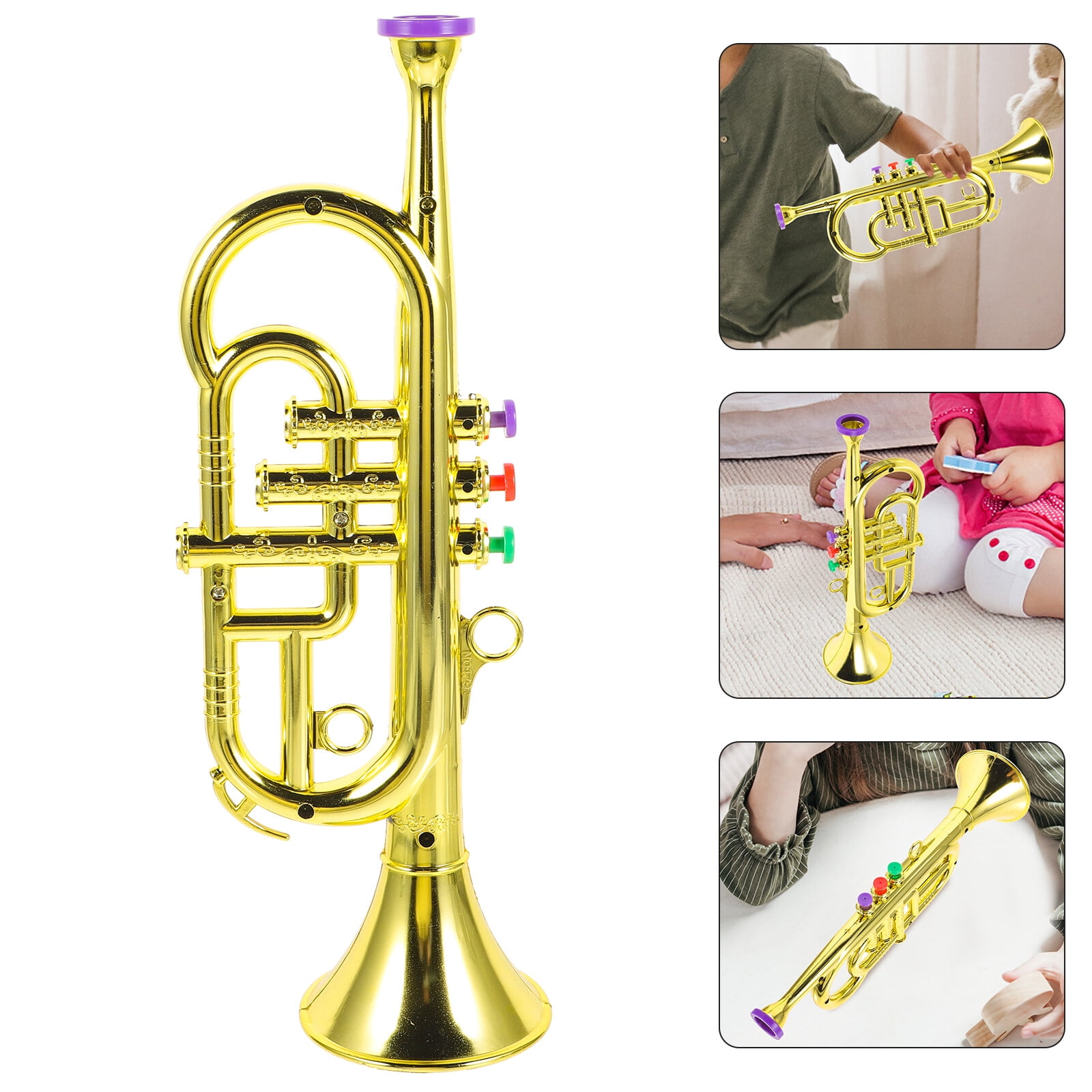 Pixnor Toy Trumpet for Kids, Wind and Brass Musical Instruments for ...