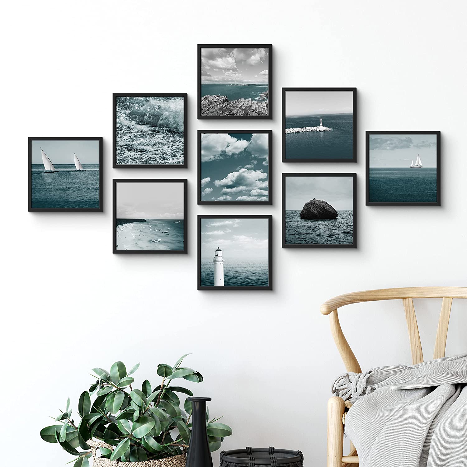PixonSign 12x12 Black Picture Frame, Set of 9 - Walmart.com