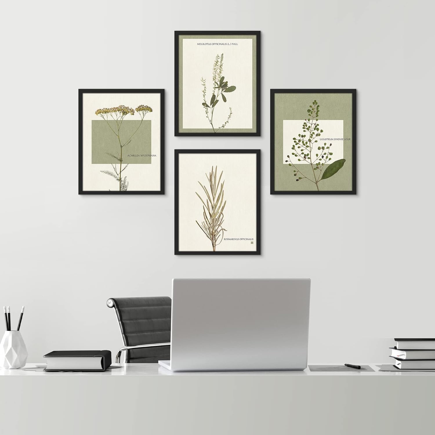 PixonSign 4 PCS Wilderness Plant Poster Set Geometric Square Duotone ...