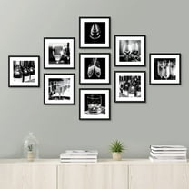 Sheffield Home 9 Piece Gallery Wall Frame Set, 12x12 in. Matted to 8x8 ...