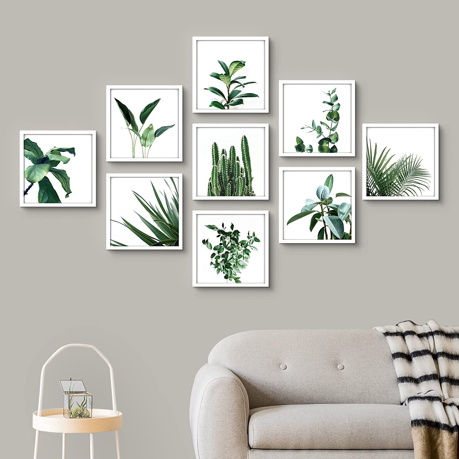 PixonSign 9 Piece 8" x 8" Gallery Wall Art Prints Picture Frame Set for ...