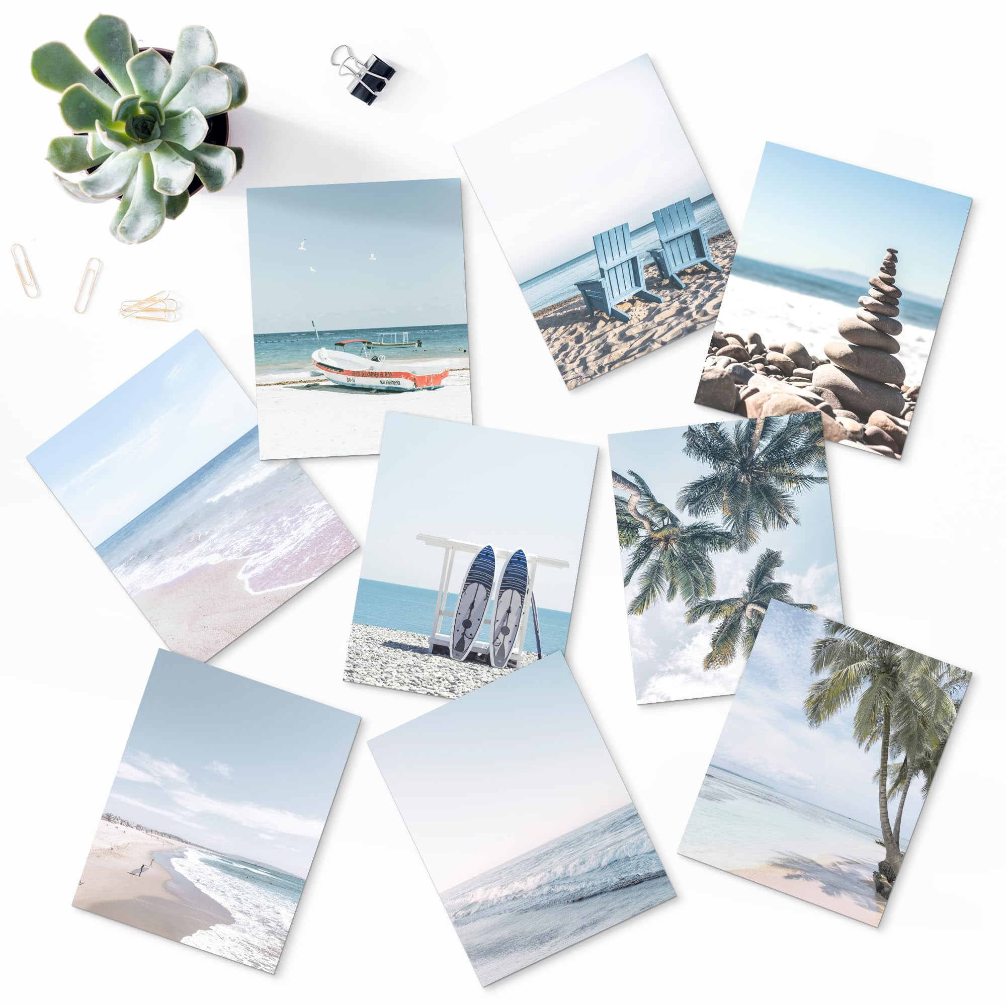 PixonSign Adhesive Canvas Print Wall Art Set - Beach Ocean Wave Seaside ...