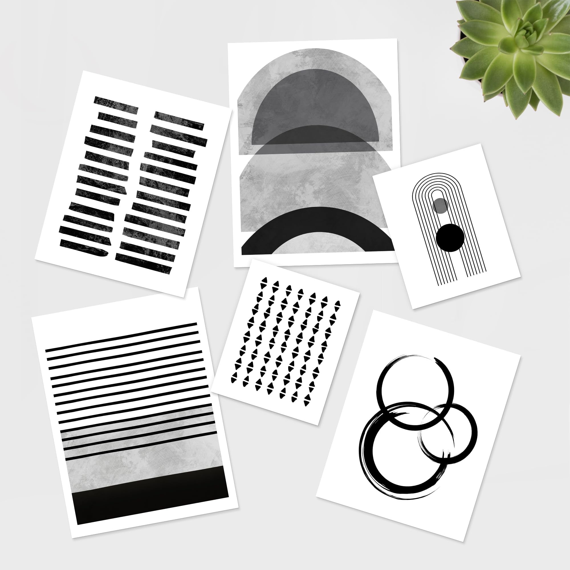 PixonSign Adhesive Canvas Print Wall Art Set - Black & White Polygon ...