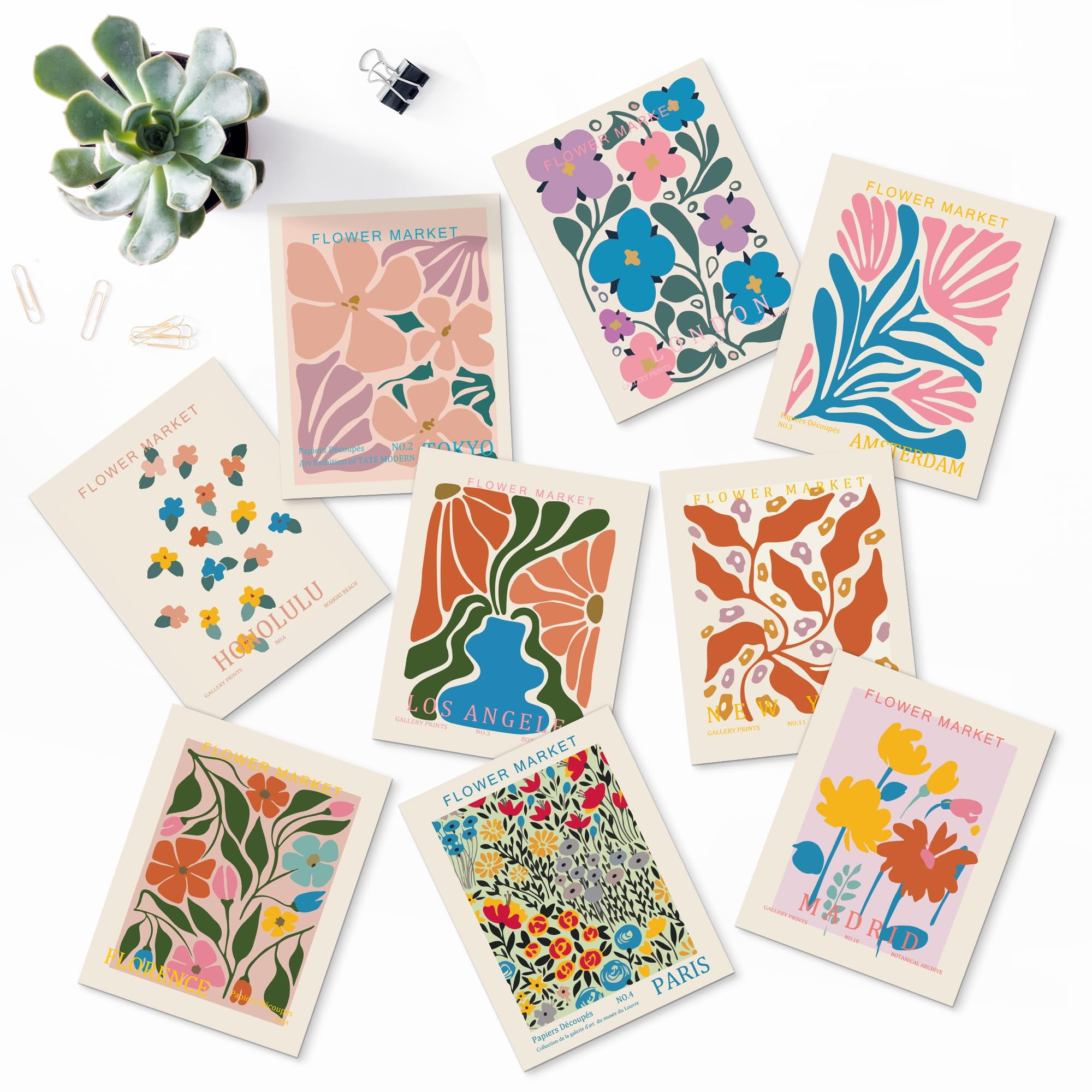 PixonSign Adhesive Canvas Print Wall Art Set - Calming Botanicals ...