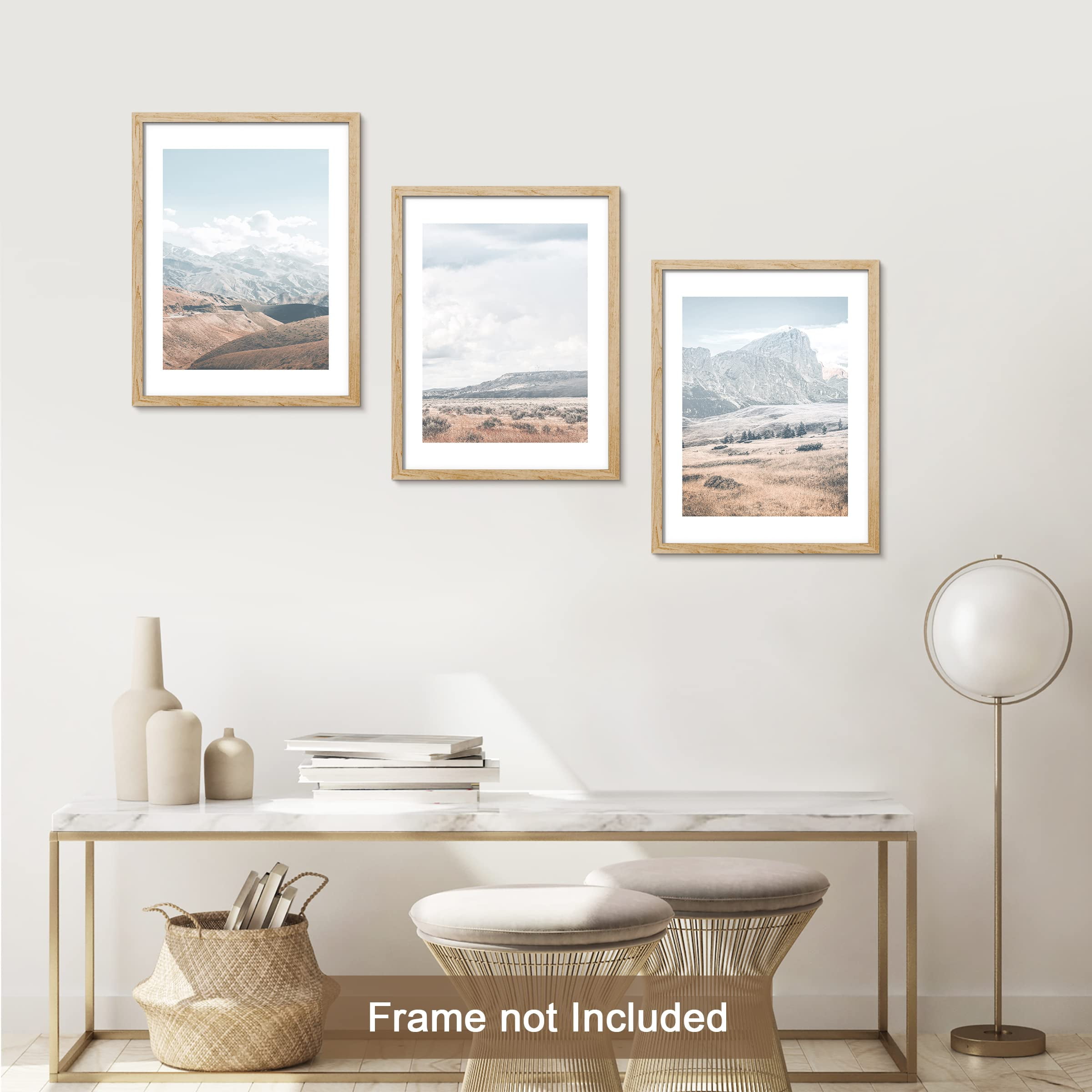 PixonSign Adhesive Canvas Print Wall Art Set - Cloud Sky Mountain Range ...