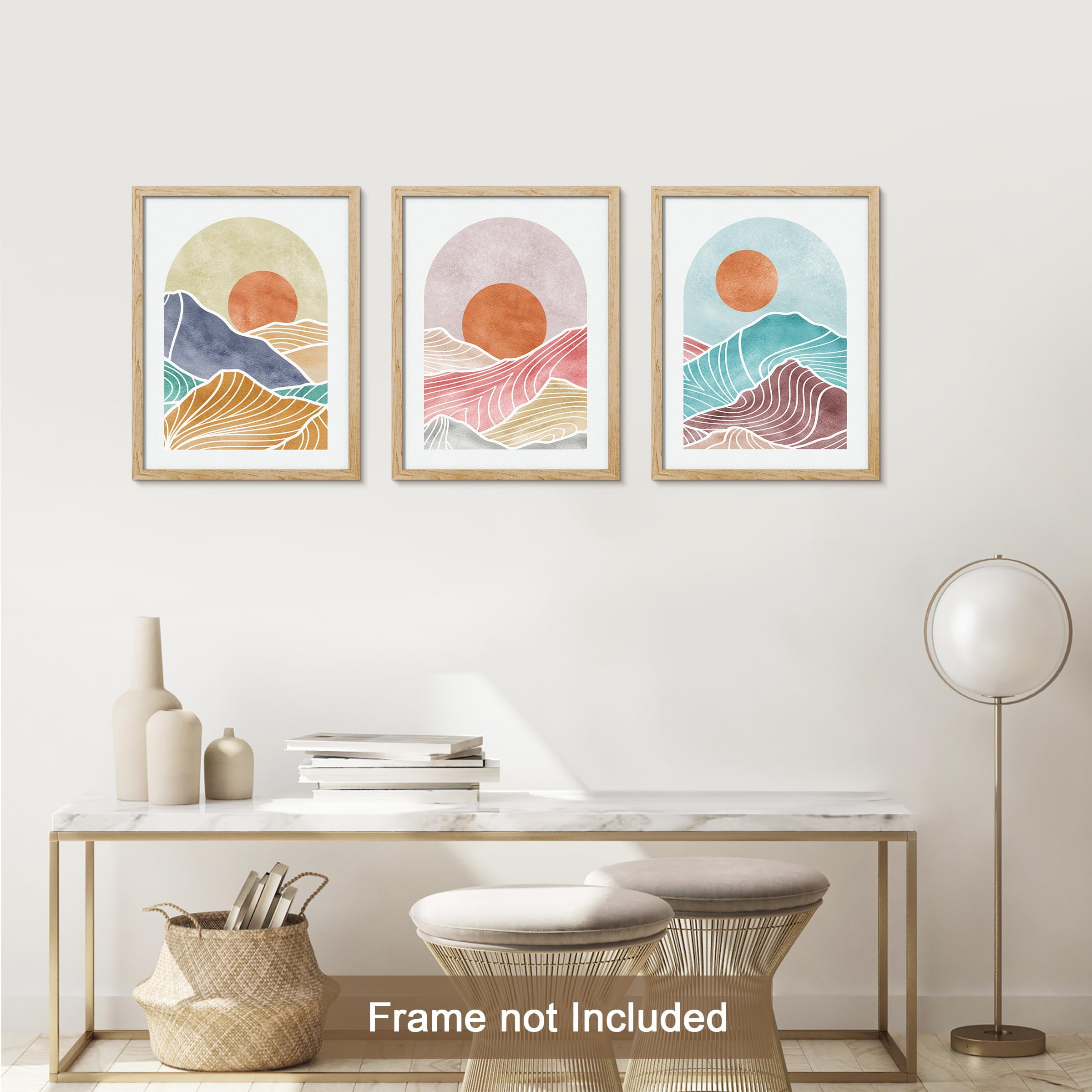PixonSign Adhesive Canvas Print Wall Art Set - Colorful Abstract ...