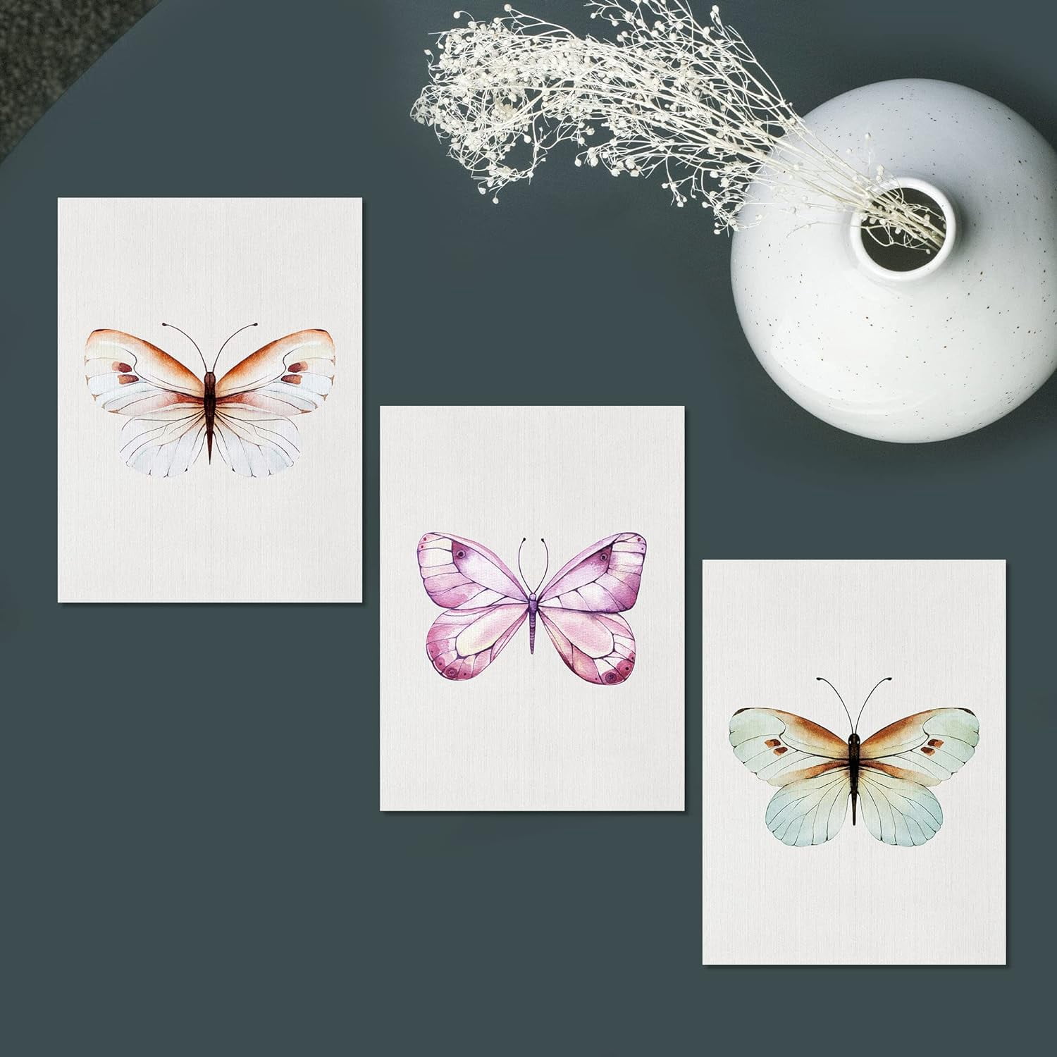 PixonSign Adhesive Canvas Print Wall Art Set - Colorful Butterfly ...