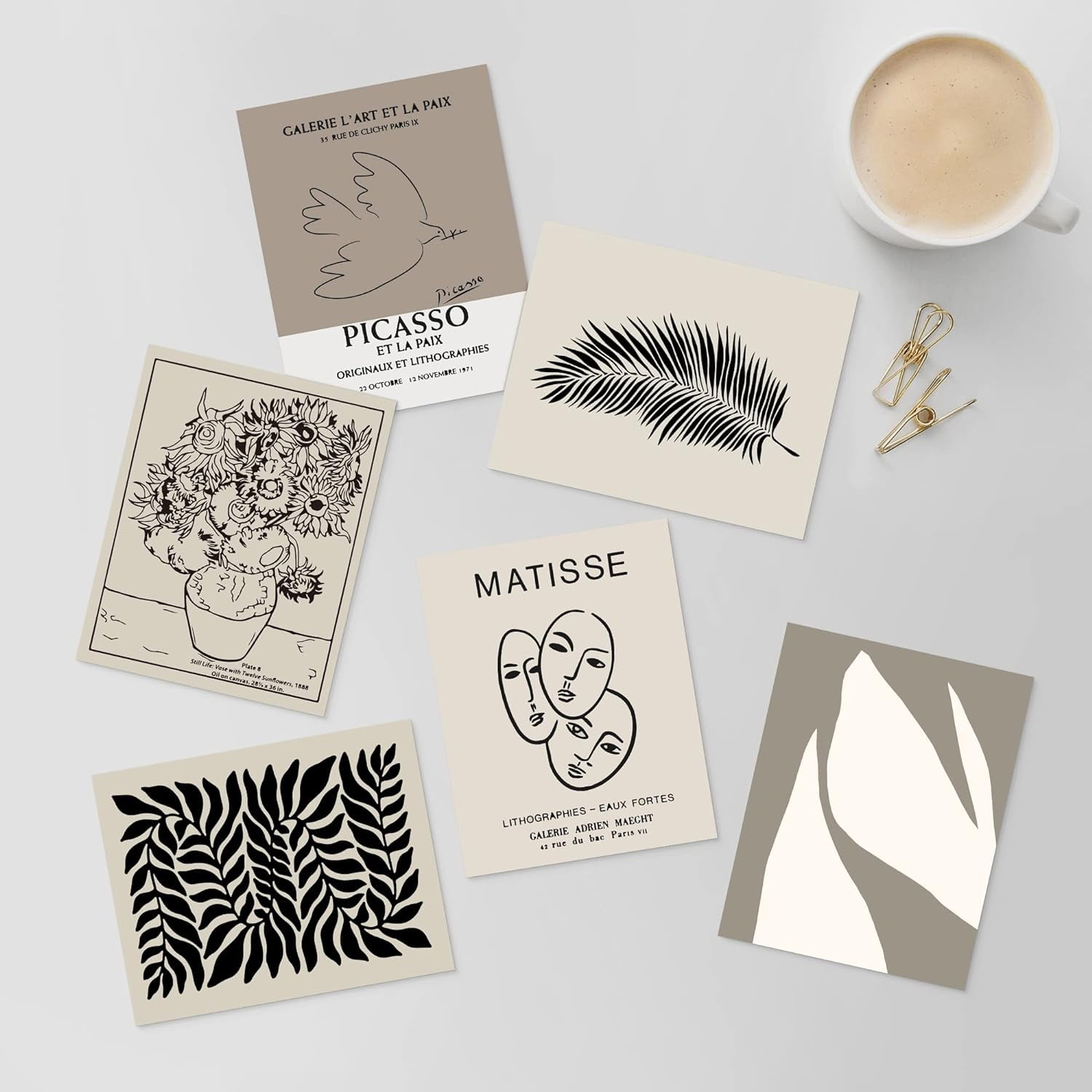 PixonSign Adhesive Canvas Print Wall Art Set - Duotone Matisse Tropical ...