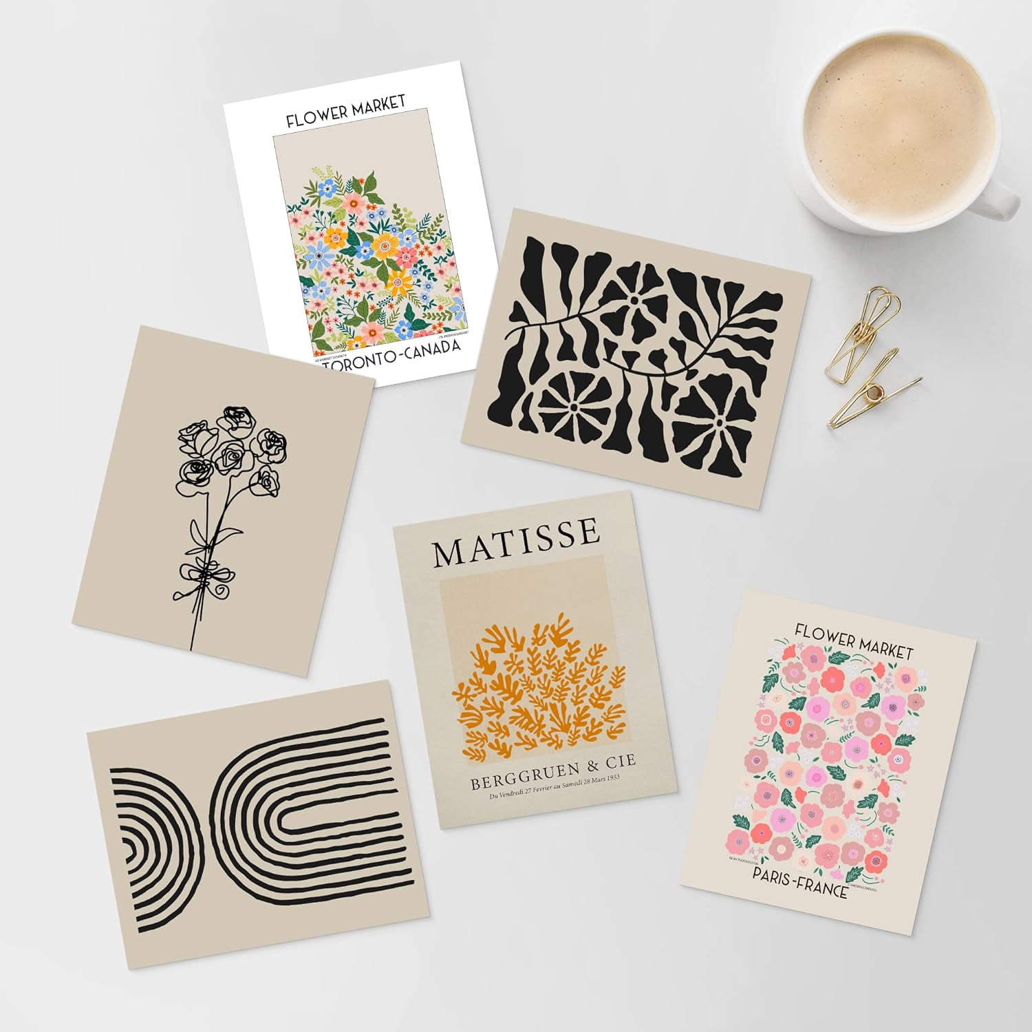 PixonSign Adhesive Canvas Print Wall Art Set - Henri Matisse Shape ...