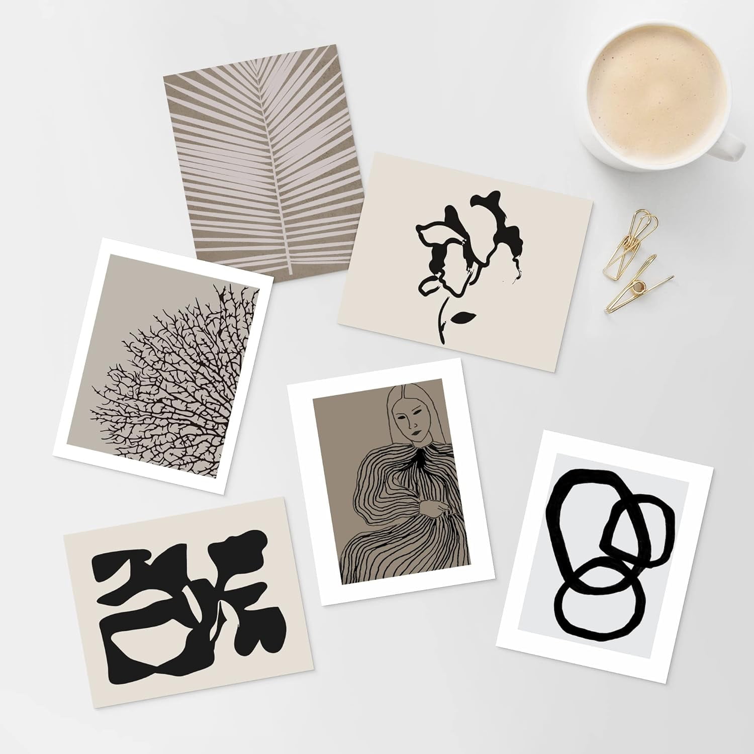 PixonSign Adhesive Canvas Print Wall Art Set - Mid-Century Paint Stroke ...