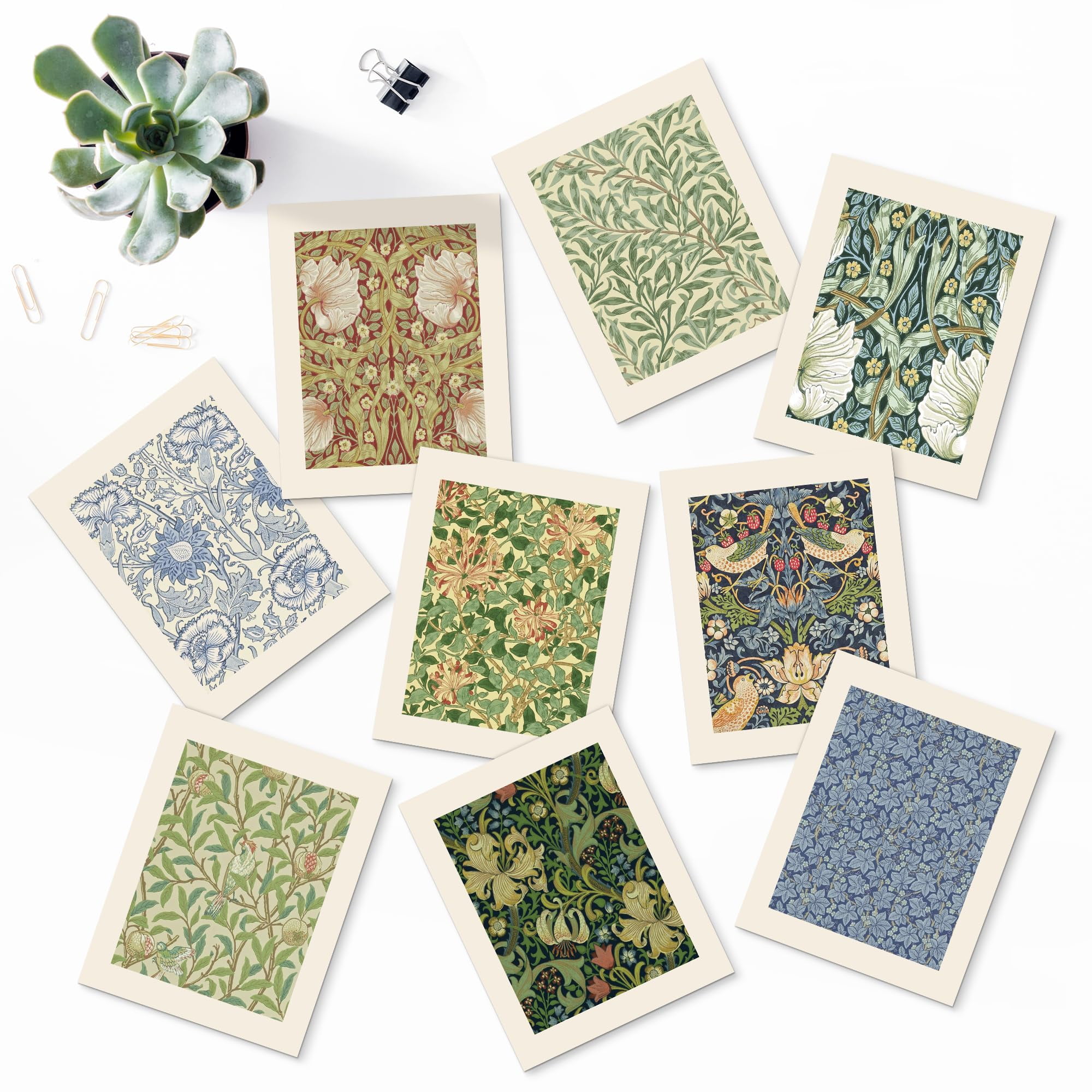 PixonSign Adhesive Canvas Print Wall Art Set - William Morris Flower ...