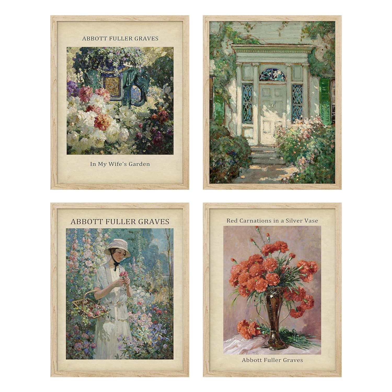 PixonSign Adhesive Posters Classic Retro Flower Plant Bouquet Wall Arts ...