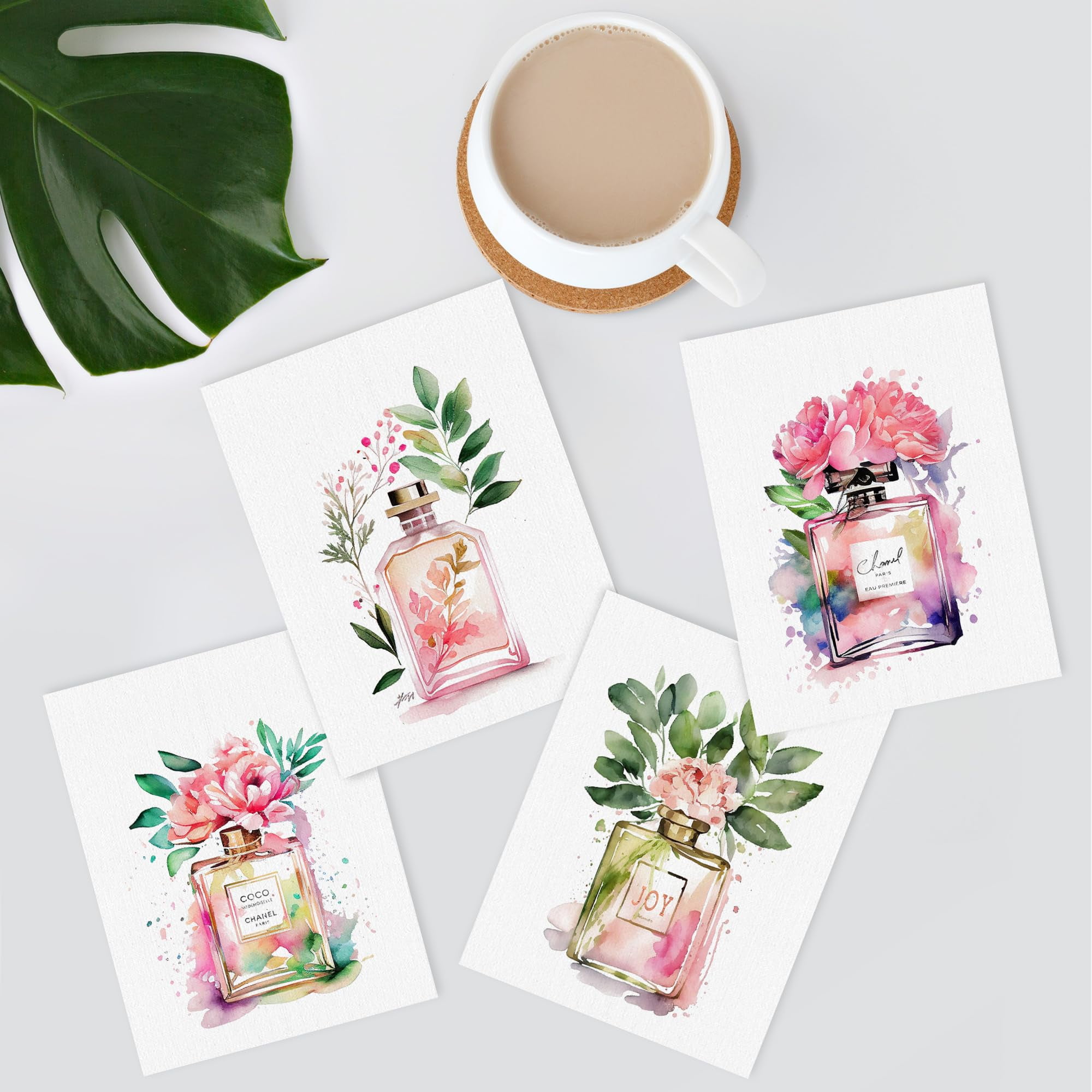 PixonSign Adhesive Wall Art Tropical Plant Fashion French Perfume ...