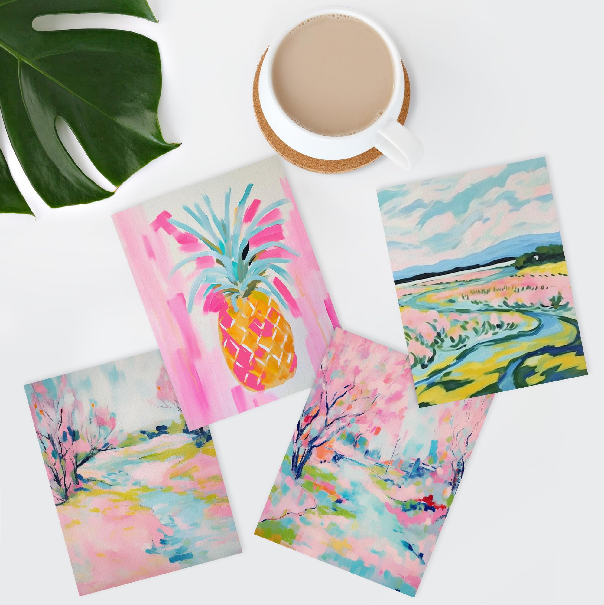 PixonSign Adhesive Wall Art Vibrant Spring Landscape and Pineapple ...