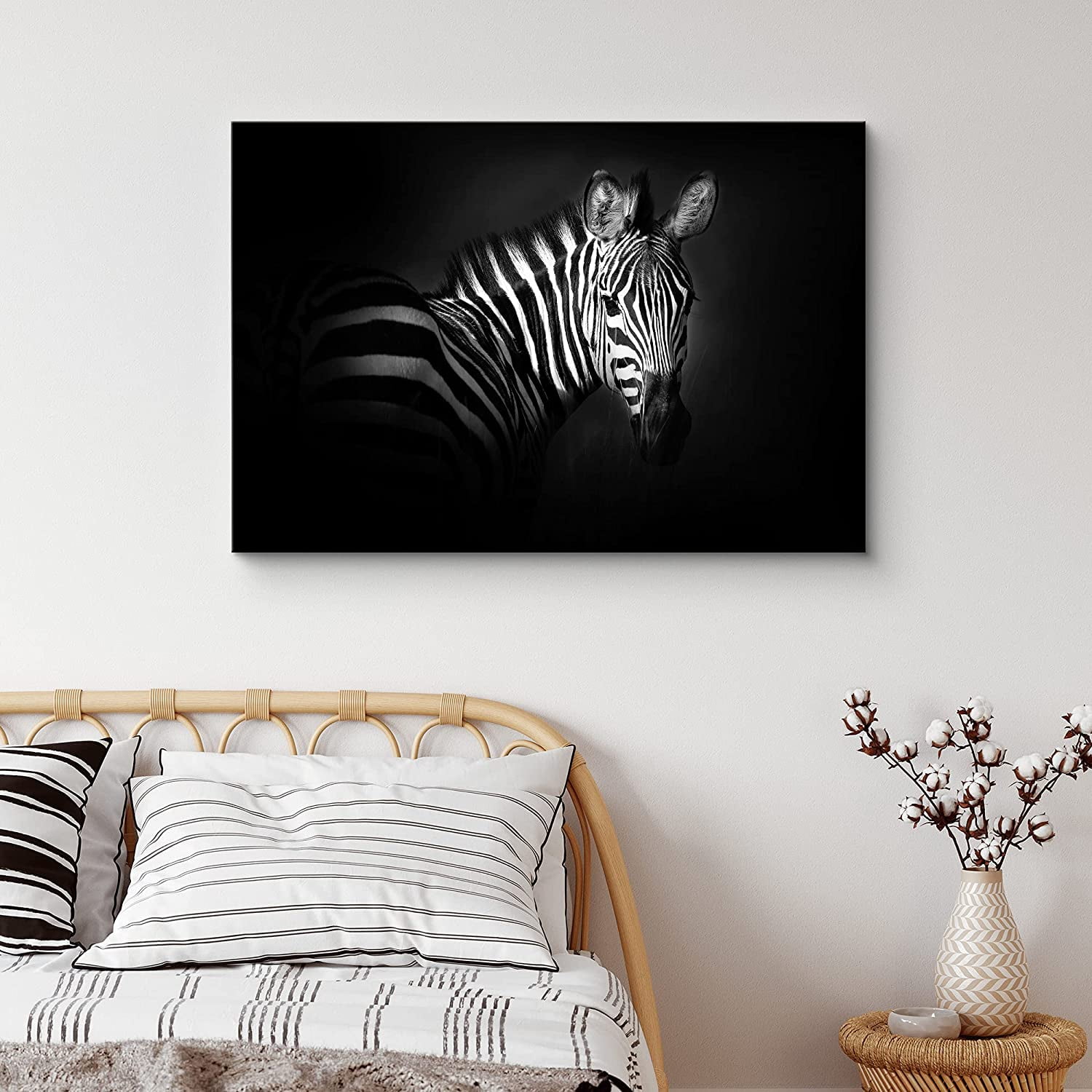 PixonSign Canvas Print Wall Art Portrait of Zebra Animals Wildlife ...