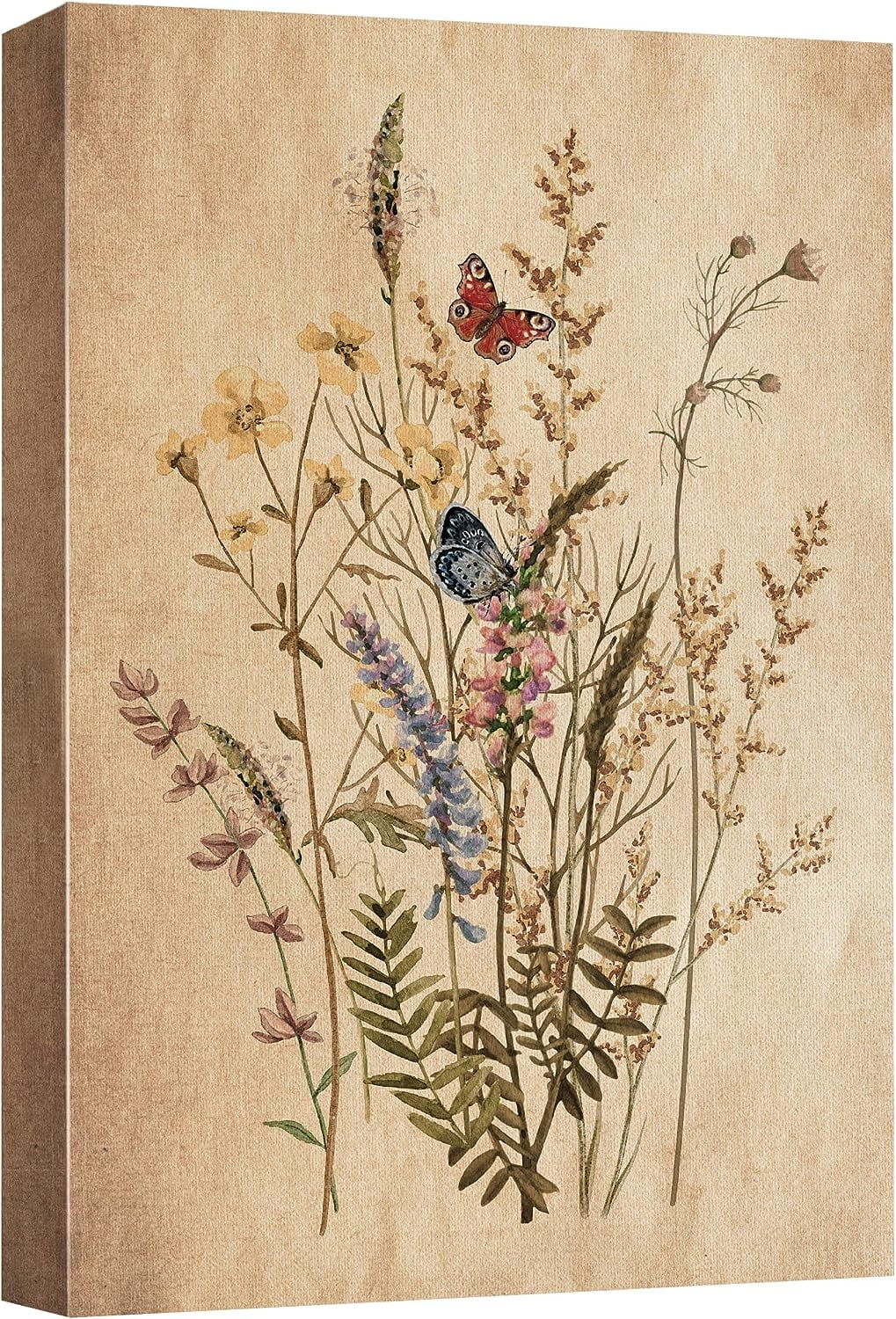 PixonSign Canvas Print Wall Art Vintage Garden Wildflower Still Life ...