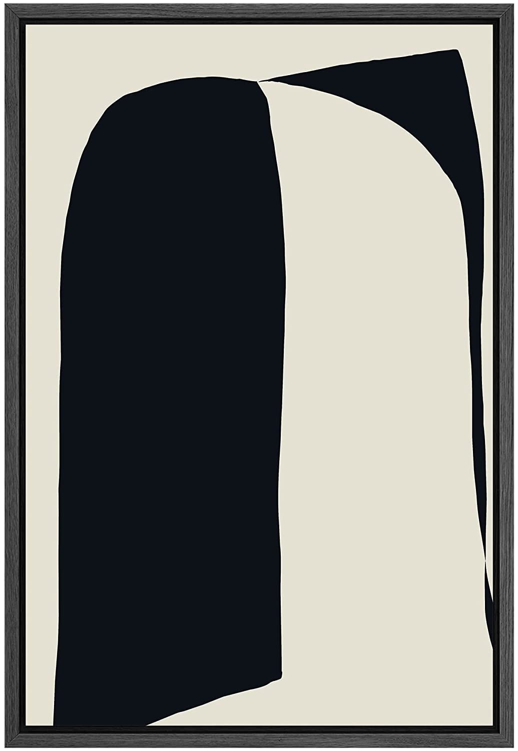 PixonSign Framed Canvas Print Wall Art Duotone Geometric Mid-Century ...