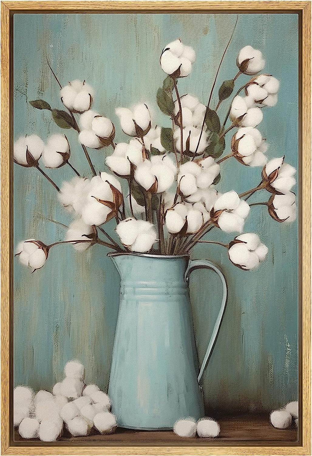 PixonSign Framed Canvas Print Wall Art Fine Art Cotton Flower Still ...
