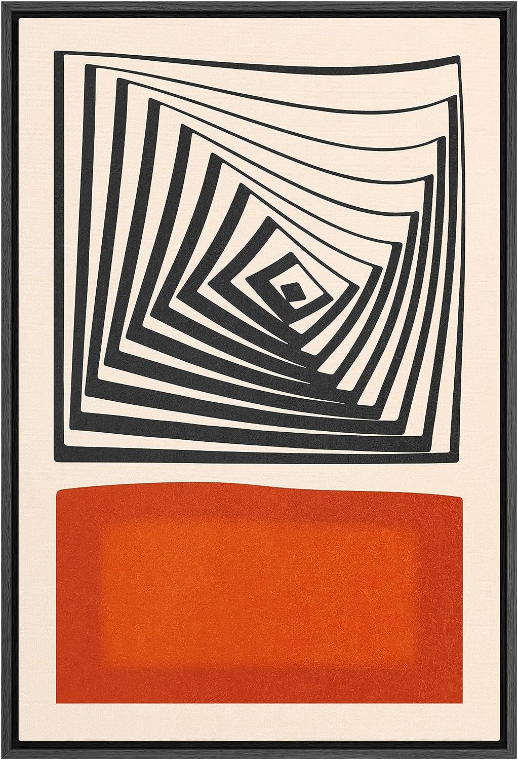 PixonSign Framed Canvas Print Wall Art Geometric Illusion Square Polygon Pattern Abstract Shapes ...