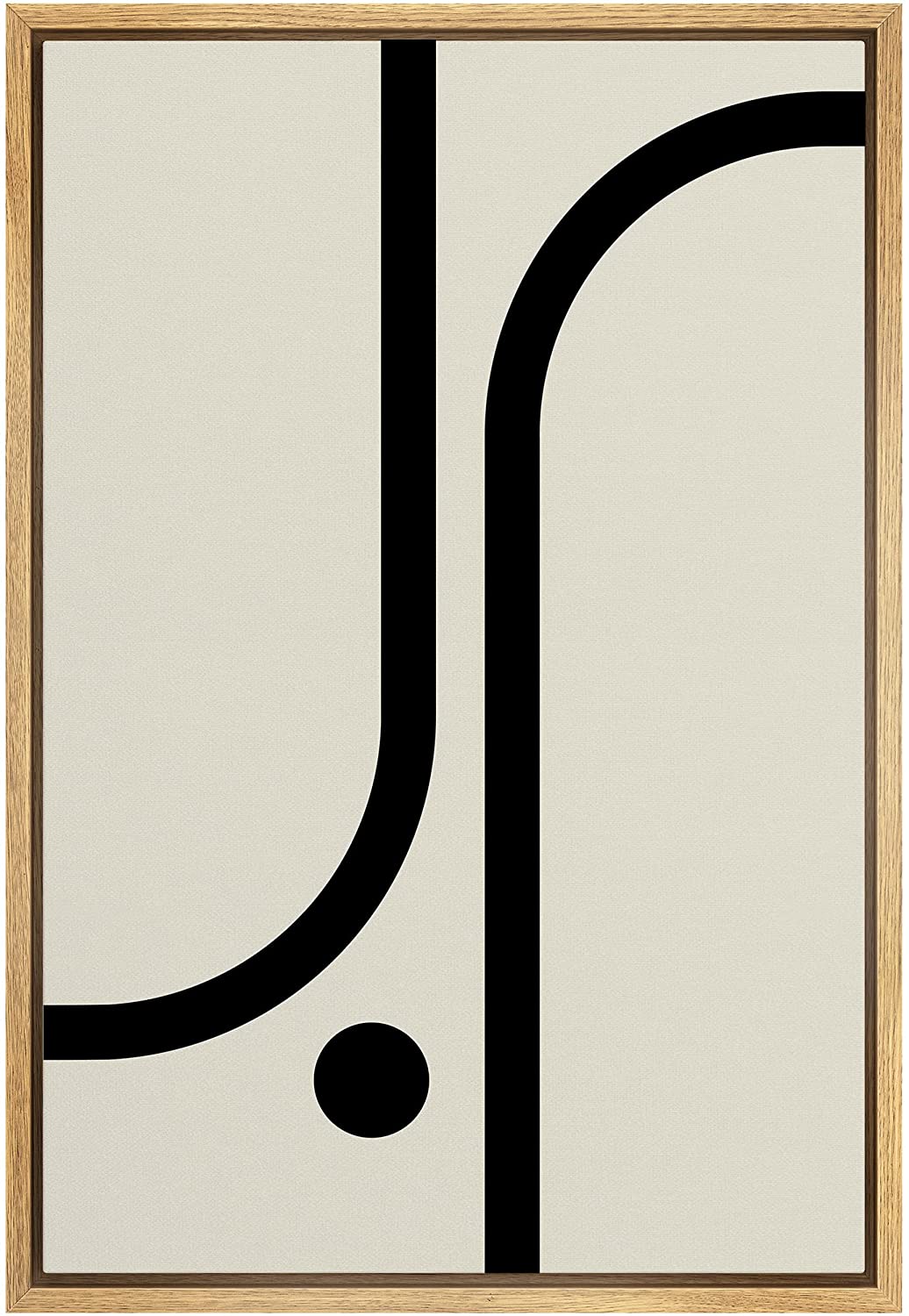 PixonSign Framed Canvas Print Wall Art Geometric Minimal Line Duotone ...