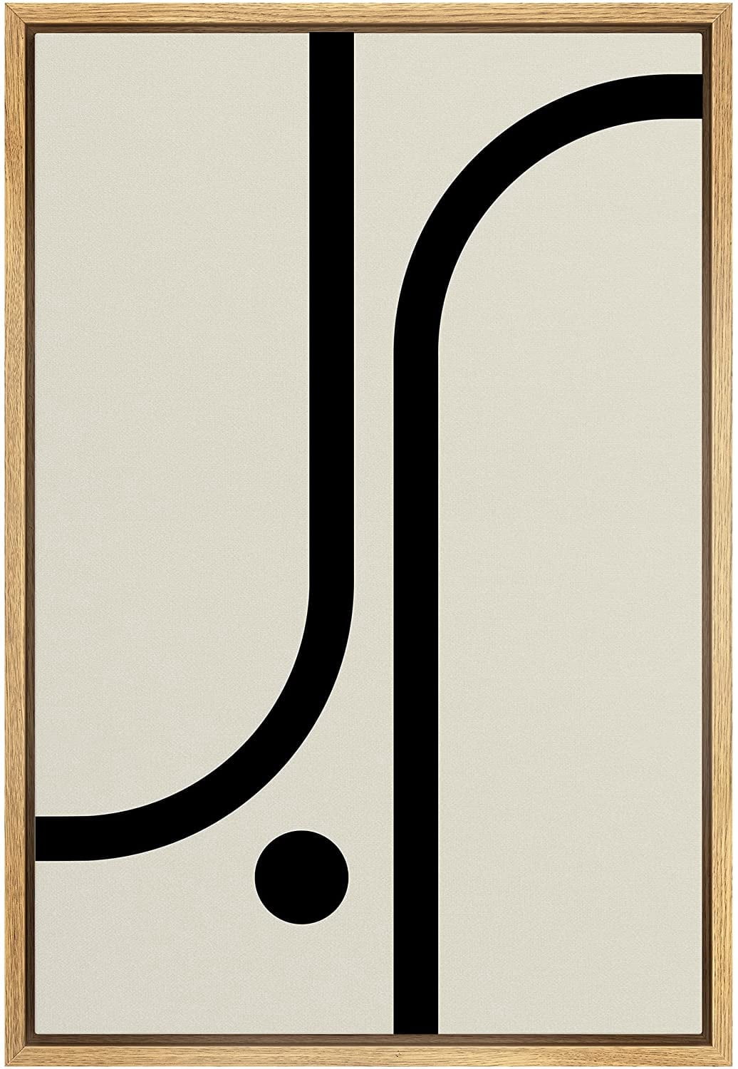 PixonSign Framed Canvas Print Wall Art Geometric Minimal Line Duotone ...