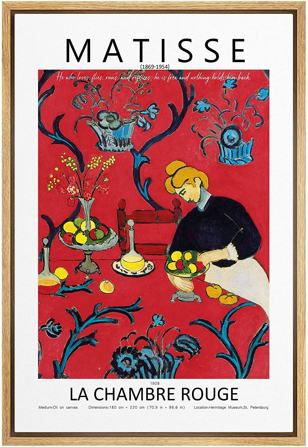 PixonSign Framed Canvas Print Wall Art Henri Matisse The Red Flower ...