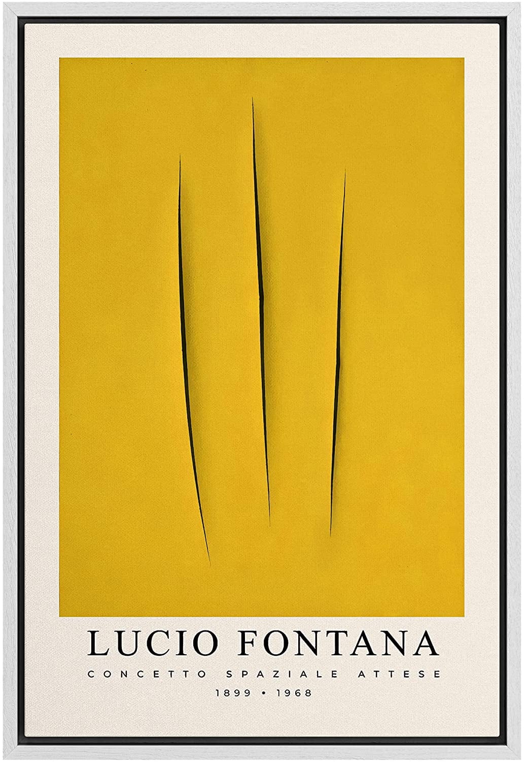 PixonSign Framed Canvas Print Wall Art Lucio Fontana Yellow Geometric ...