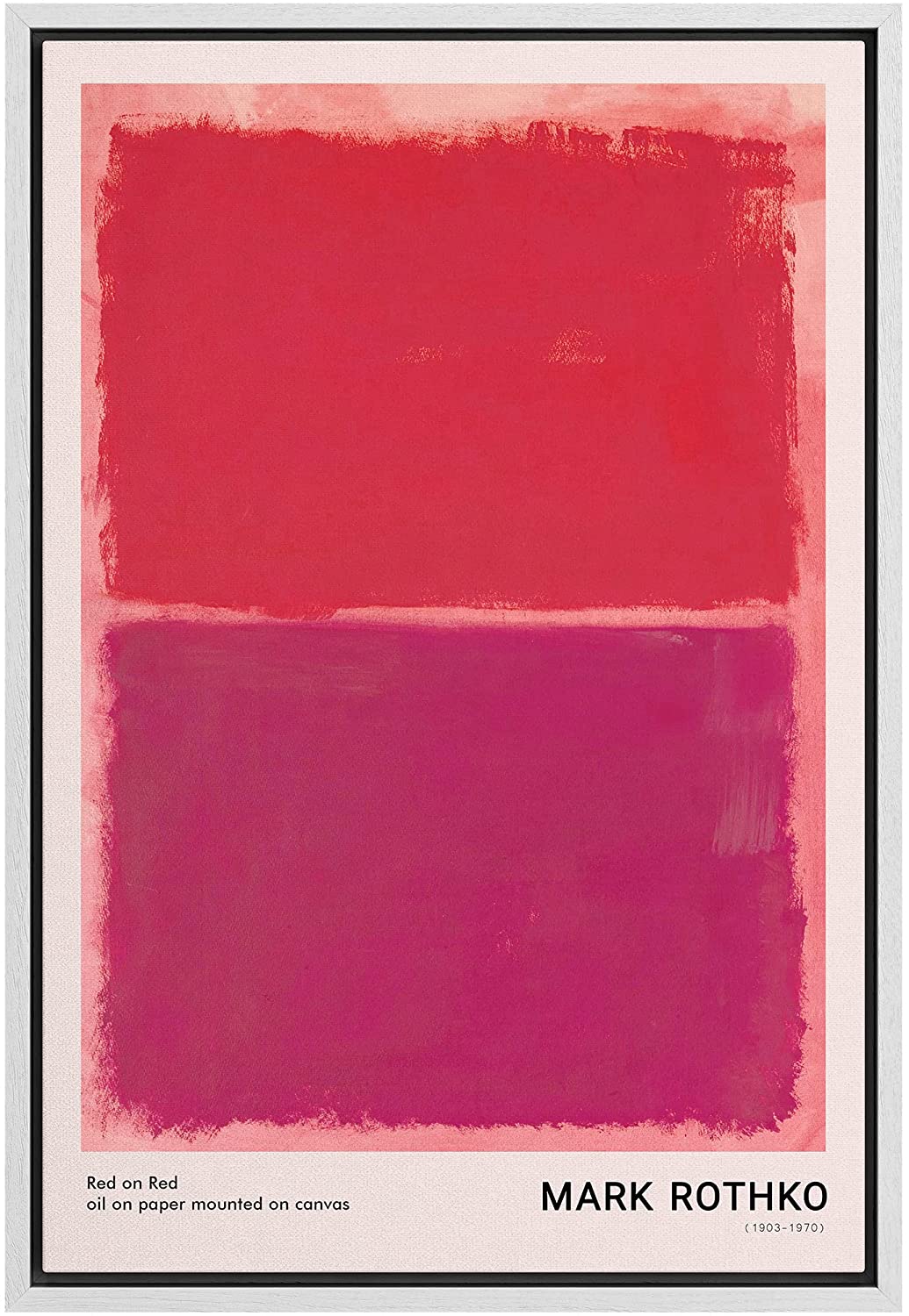 PixonSign Framed Canvas Print Wall Art Mark Rothko Red Mid-Century ...