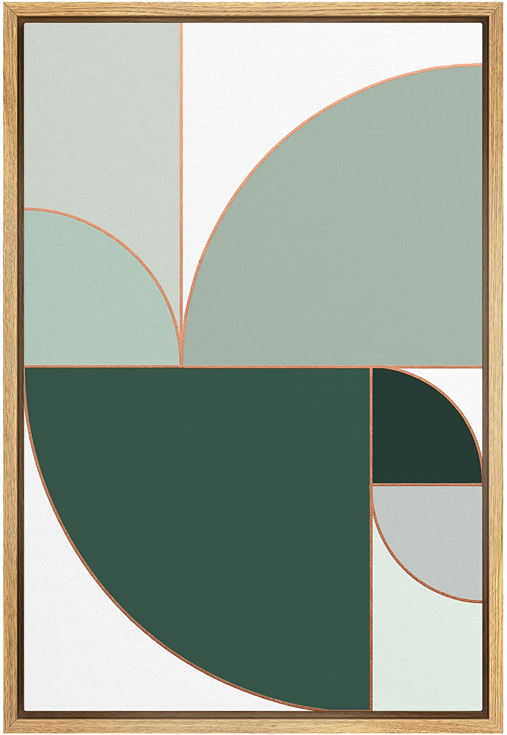 PixonSign Framed Canvas Print Wall Art Mid-Century Pastel Geometric ...