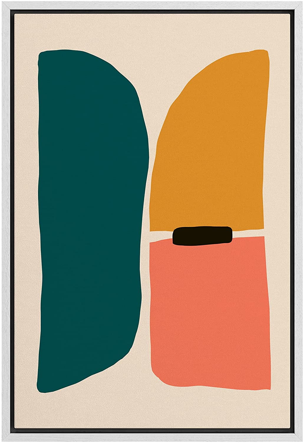 PixonSign Framed Canvas Print Wall Art Mid-Century Pastel Retro ...