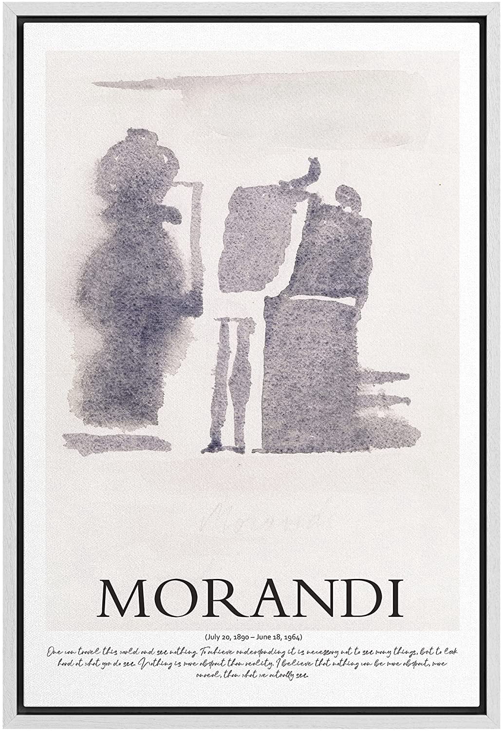 PixonSign Framed Canvas Print Wall Art Morandi Watercolor Geometric ...