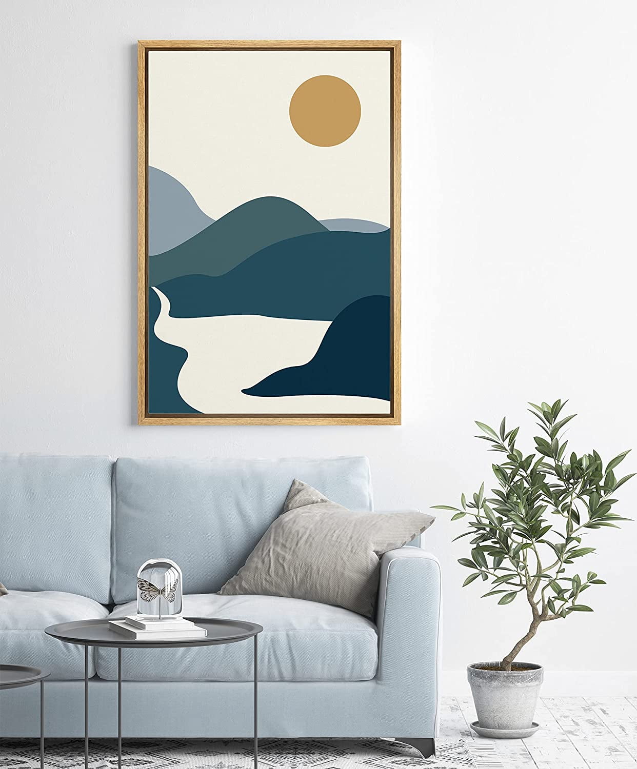 Free Shipping! PixonSign Framed Canvas Print Wall Art Orange Sun Over ...