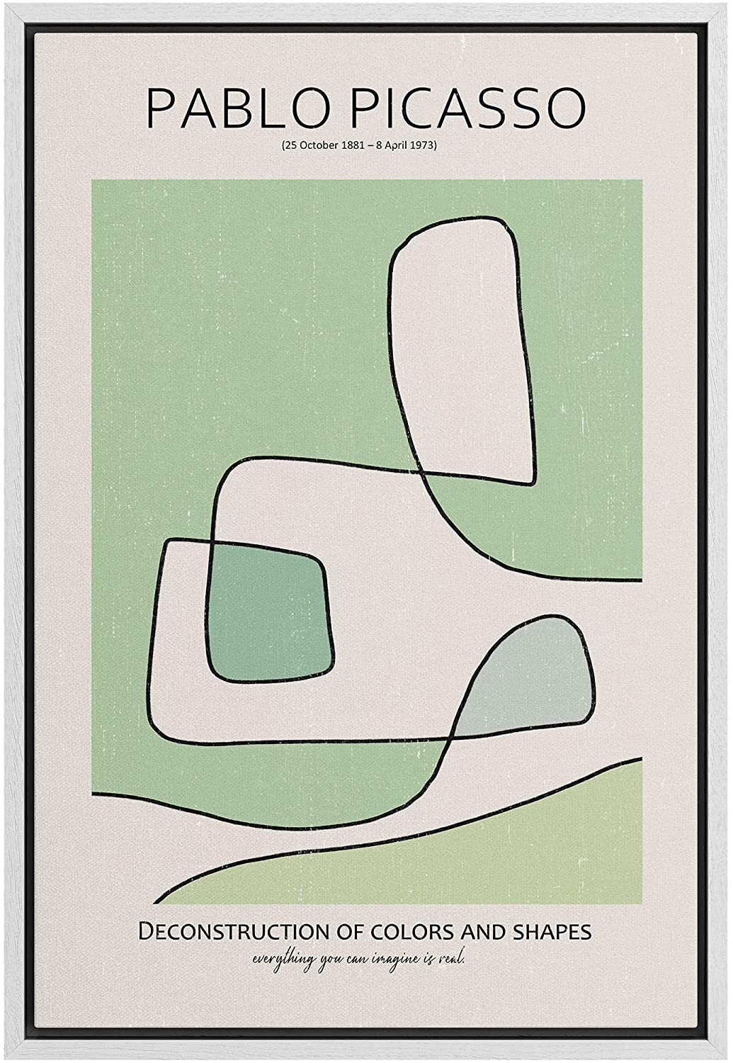 PixonSign Framed Canvas Print Wall Art Pablo Picasso Green Geometric ...