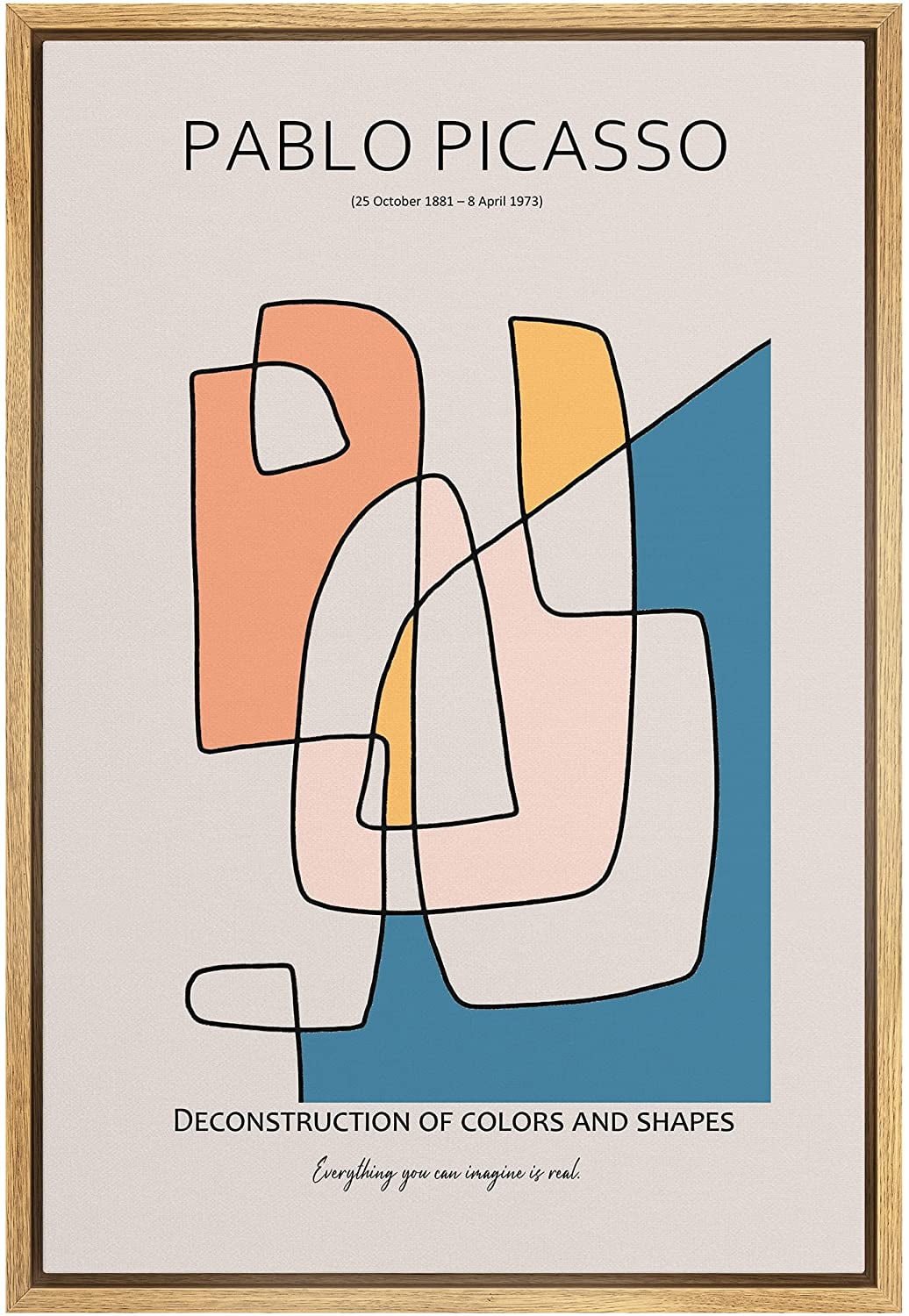 PixonSign Framed Canvas Print Wall Art Pablo Picasso Pastel Geometric ...