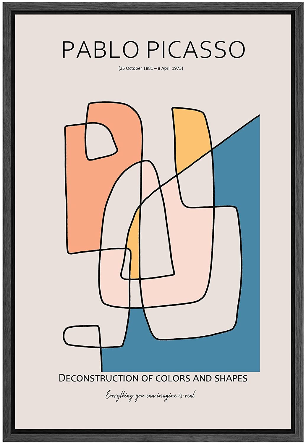 PixonSign Framed Canvas Print Wall Art Pablo Picasso Pastel Geometric ...