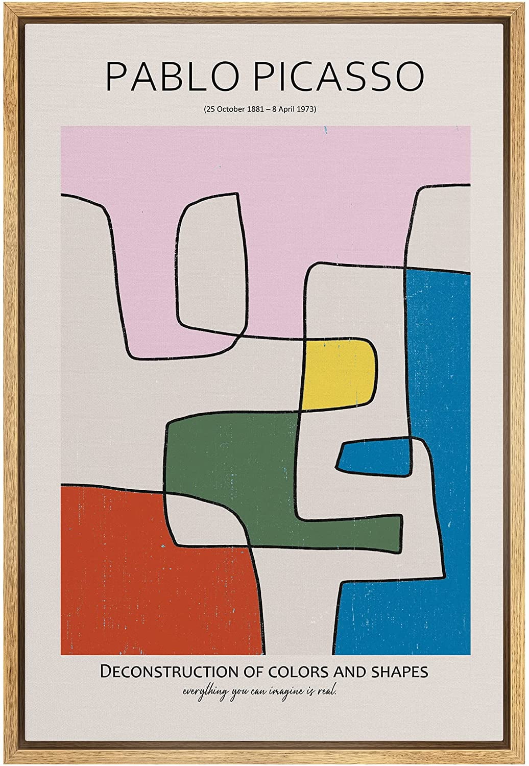 PixonSign Framed Canvas Print Wall Art Picasso Multicolor Geometric ...