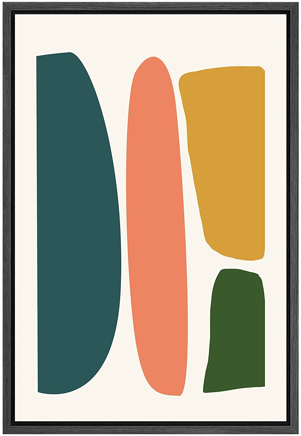 PixonSign Framed Canvas Print Wall Art Retro Vintage Mid-Century Pastel ...