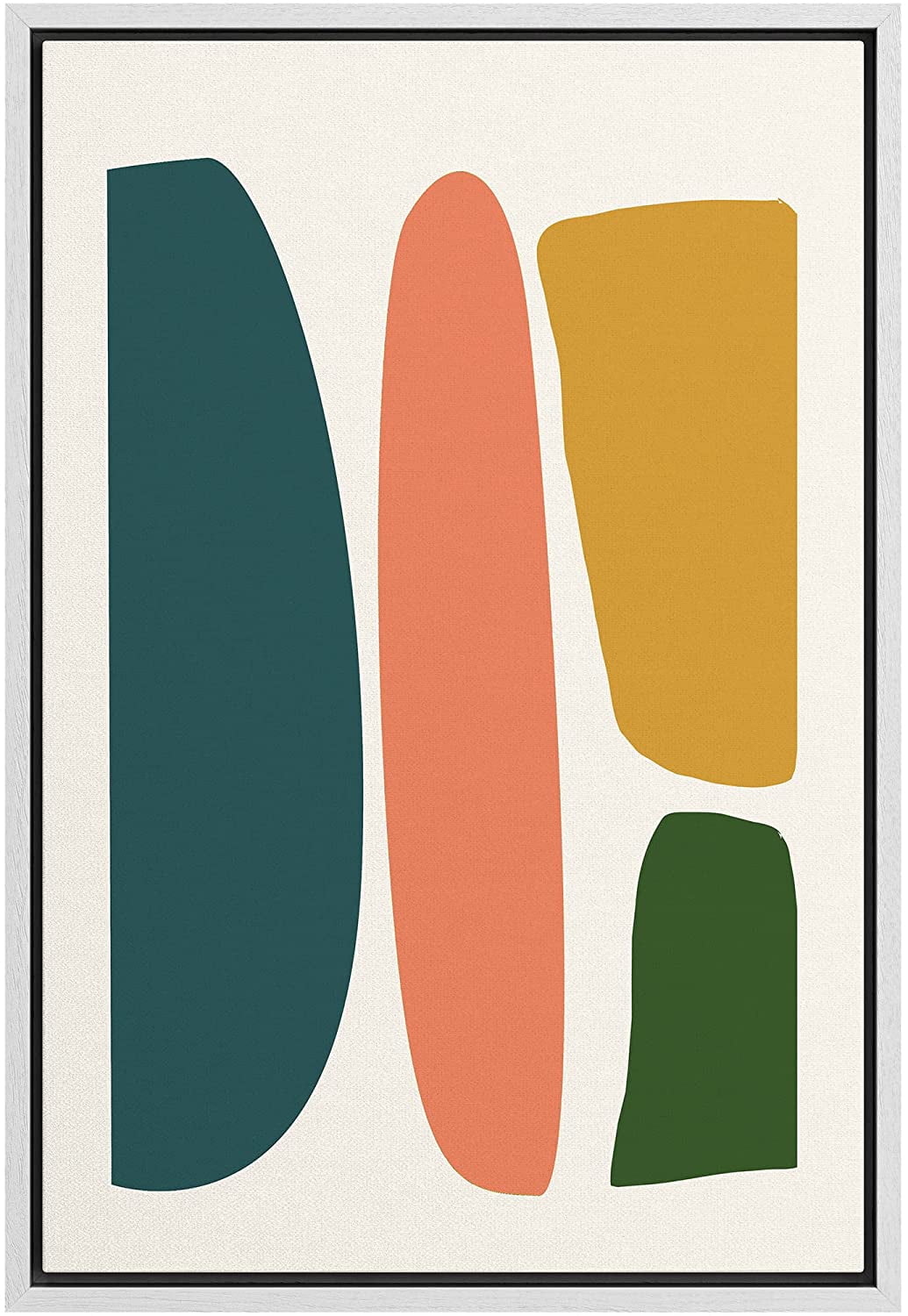 PixonSign Framed Canvas Print Wall Art Retro Vintage Mid-Century Pastel ...