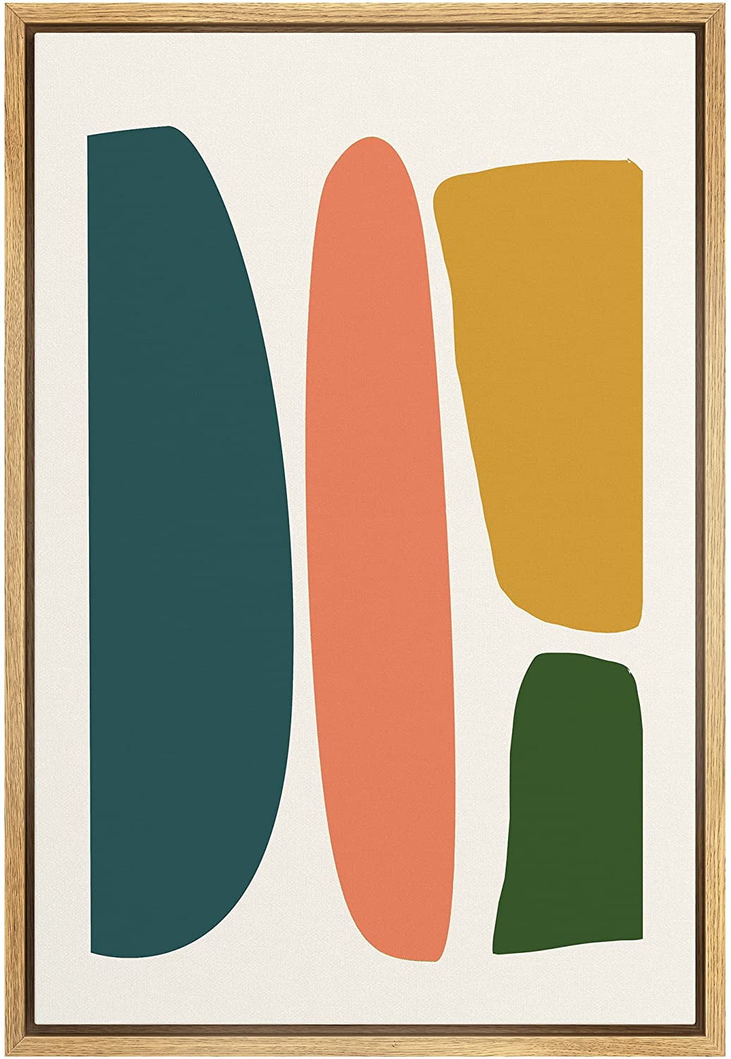 PixonSign Framed Canvas Print Wall Art Retro Vintage Mid-Century Pastel ...