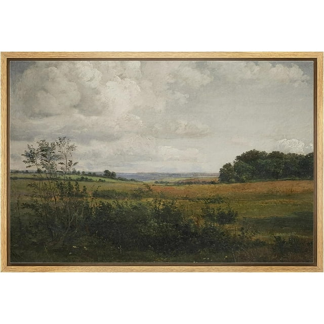 "PixonSign Framed Canvas Print Wall Art, Rustic Storm Cloud Landscape ...