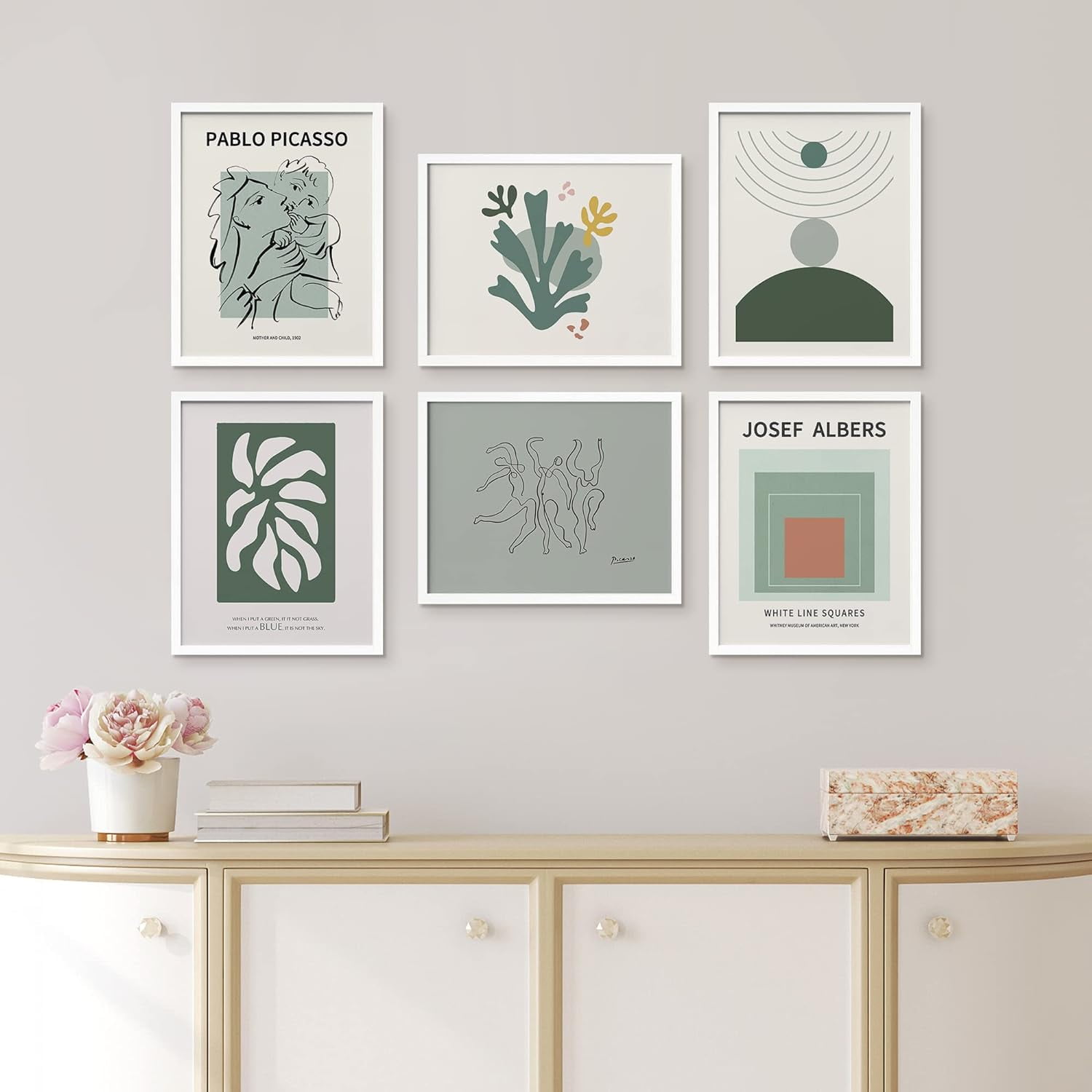 PixonSign Framed Canvas Print Wall Art Set - Abstract Geometric Art ...