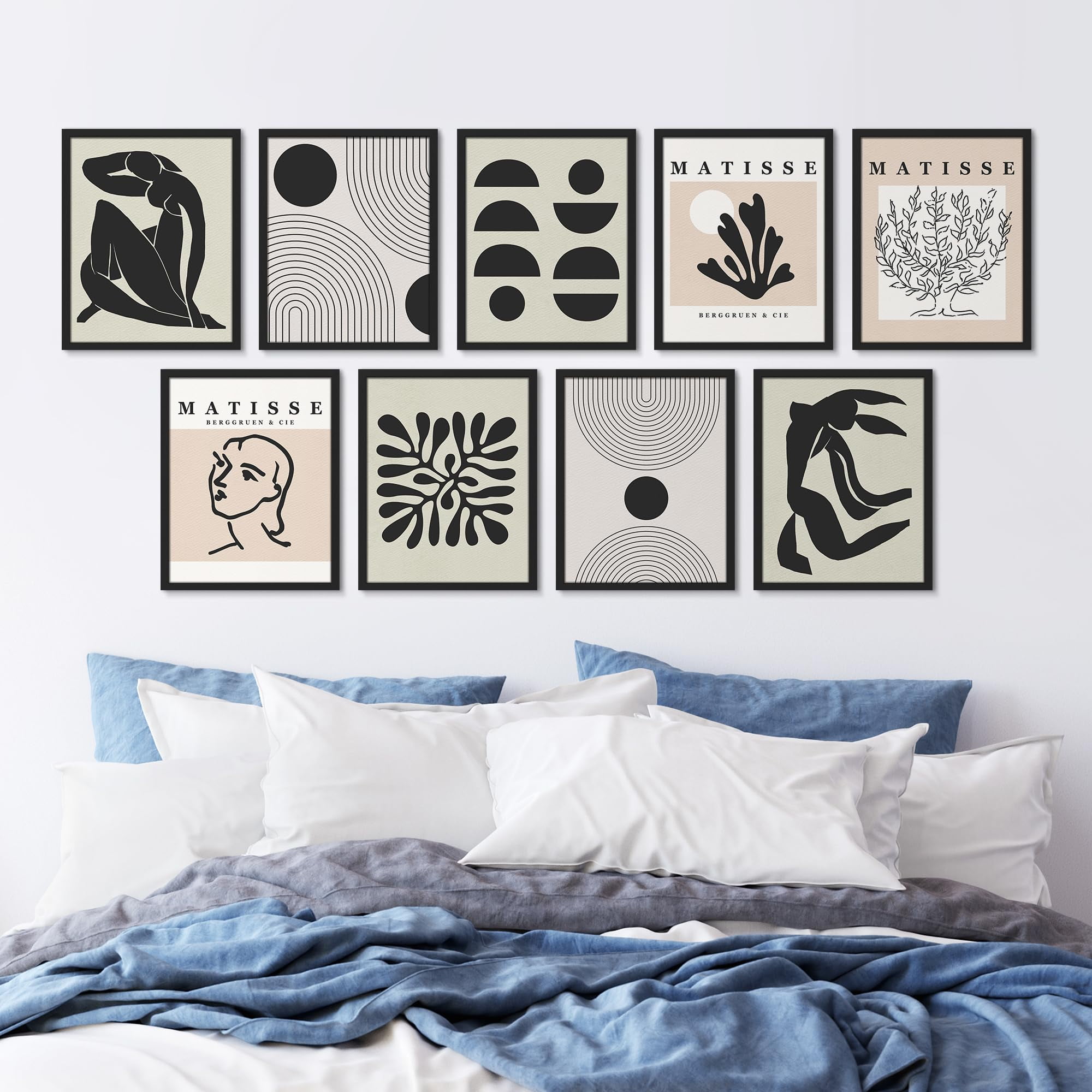 PixonSign Framed Canvas Print Wall Art Set - Black & White Henri ...