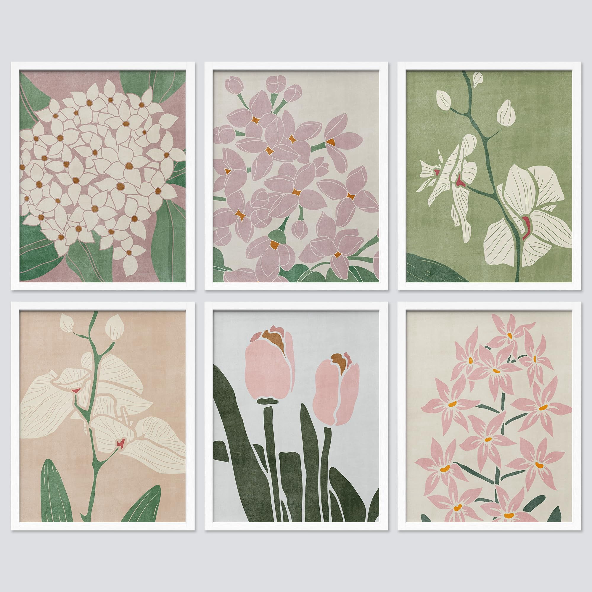 PixonSign Framed Canvas Print Wall Art Set - Blush Pink Pastel ...