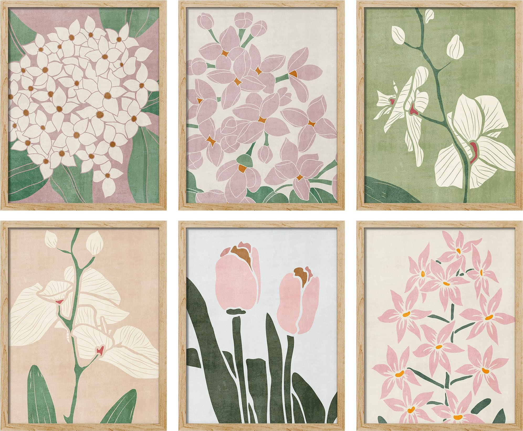 PixonSign Framed Canvas Print Wall Art Set - Blush Pink Pastel ...