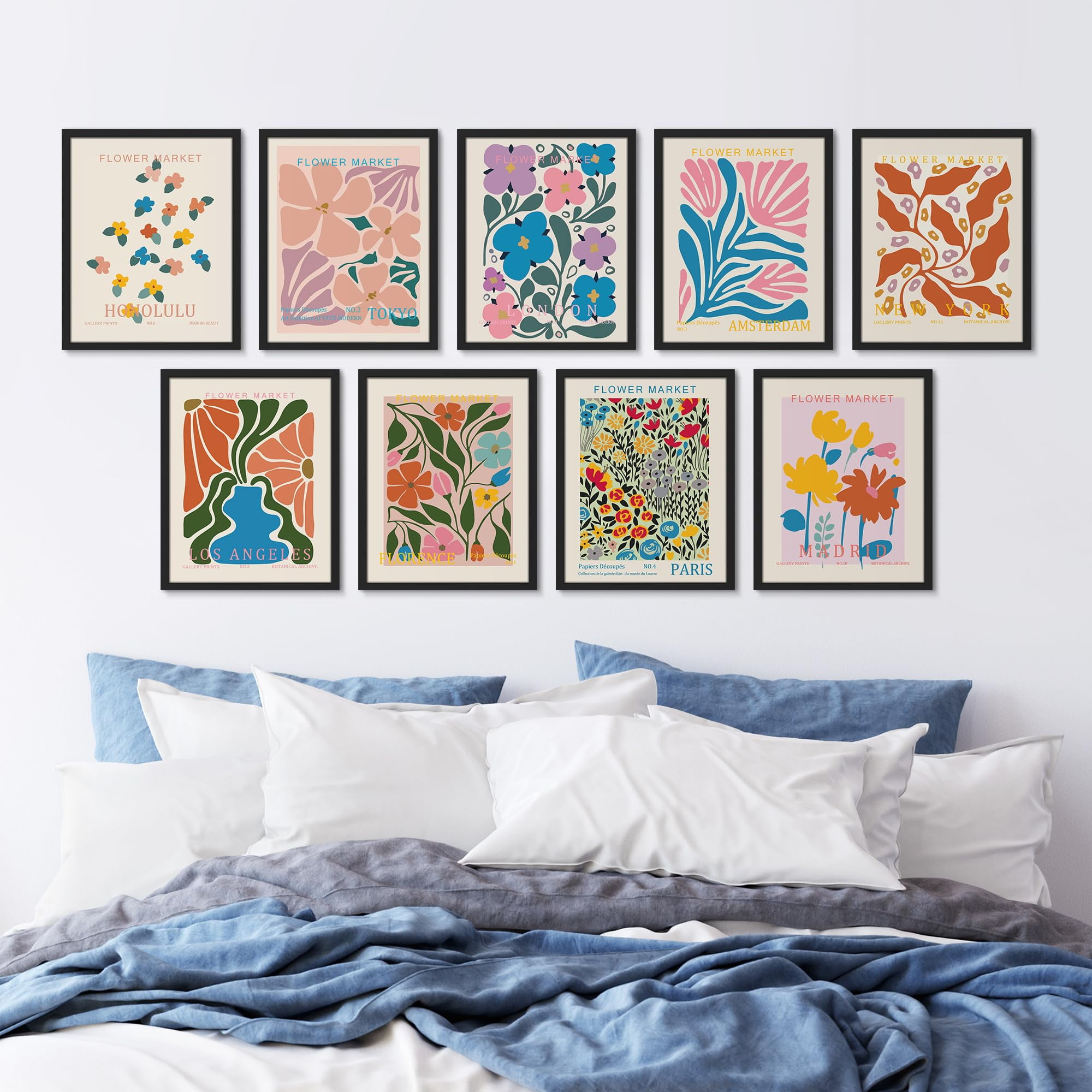 PixonSign Framed Canvas Print Wall Art Set - Calming Botanicals Elegant ...
