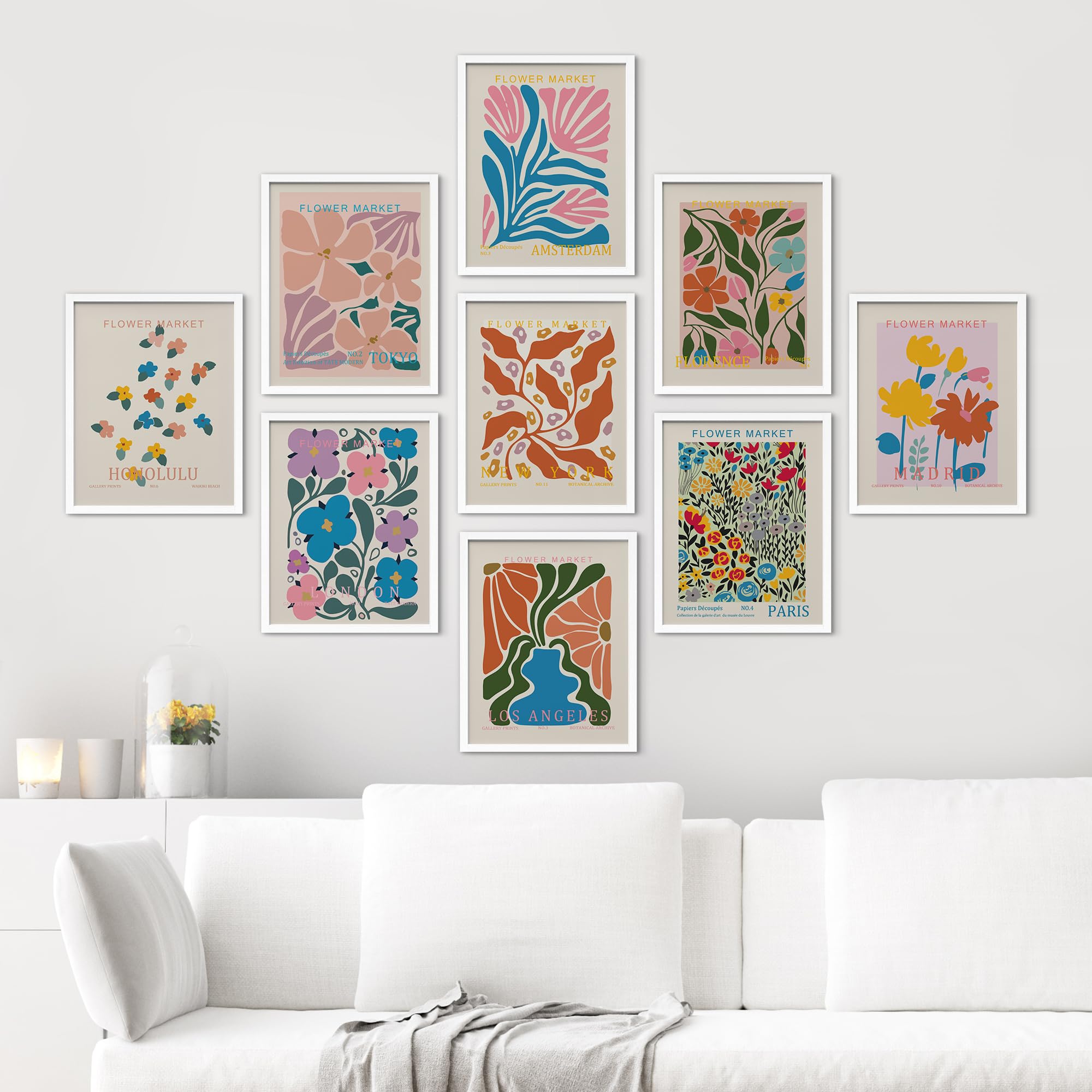 PixonSign Framed Canvas Print Wall Art Set - Calming Botanicals Elegant ...